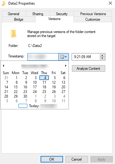 Continuous Data Protection with File Versioning