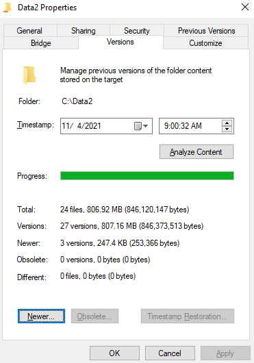 Continuous Data Protection with File Versioning