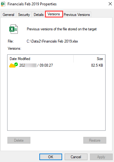 Continuous Data Protection with File Versioning
