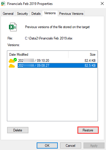 Continuous Data Protection with File Versioning